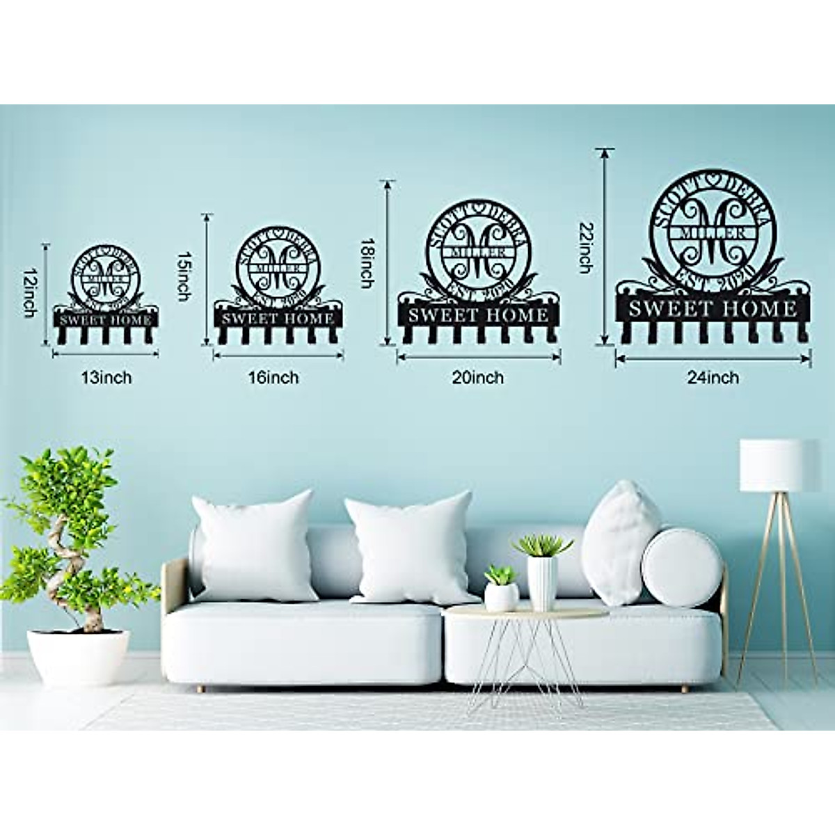 HRZSIGNFC Personalized Key Holder for Wall, Metal Key Hooks for Wall, Wall Key Holder, Custom Name Key Rack for Wall, Coat Rack, Towel Rack, Key Hanger for Wall, Custom Name Key Holder