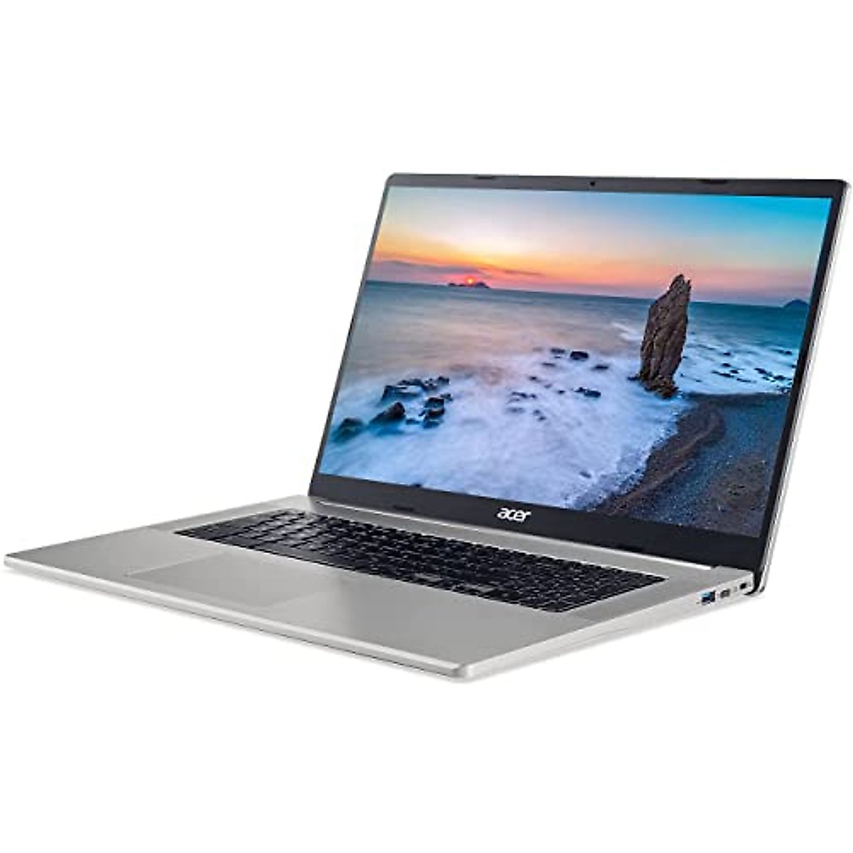 Acer 2022 Chromebook, 17" IPS Full HD(1920x1080) Screen, Intel Celeron Processor Up to 2.80 GHz, 4GB DDR4 Ram, 64GB SSD, Super-Fast 6th Gen WiFi, Chrome OS, Natural Silver(Renewed)