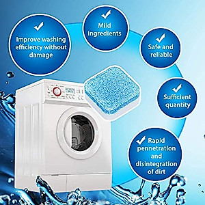 HONANK 15 Pcs Solid Washing Machine Cleaner, Triple Decontamination Effervescent Cleaning Tablets Detergent Cleaner Washer Cleaner,Deep Cleaning Remover for Bath Kitchen Room