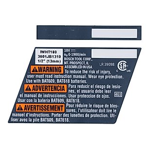 Bosch Parts 2610011073 Nameplate