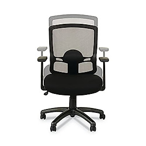 Alera ALEET42ME10B Etros Series 18.03 in. to 21.96 in. Seat Height Mesh Mid-Back Chair - Black