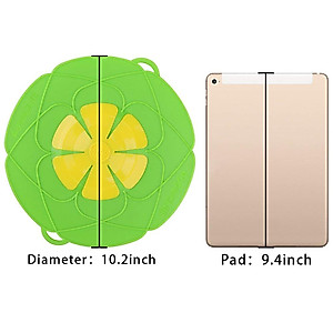 AUANDYU 2 X Spill Stopper Lid Cover And Spill Stopper, Boil Over Safeguard,Silicone Spill Stopper Pot Pan Lid Multi-Function Kitchen Tool (Green And Red)