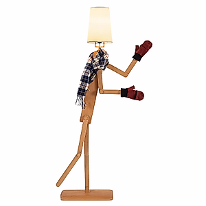 lamfurart Floor Lamp,Art Style Wood Floor Lamp , Creative Humanoid Large Floor Lamp as a Gift, Changeable Shape Floor Lamps for Living Room, Kids Room, Bedroom, Study & Office Room