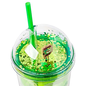 Silver Buffalo Shrek Swamp Beware Ogre Dome Glitter Top Travel Tumbler, 24 Ounces