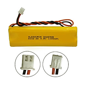 GLESOURCE 4.8V 1100mAh Emergency Lighting Battery Replaces with LITHONIA D-AA650Bx4 Unitech Dual-Lite 0120859 Ni-CD AA 650mAh 4.8V EJW-NI-CAD 800mah BYD D-AA650B-4 Exit Sign Emergency Light(2 Pack)