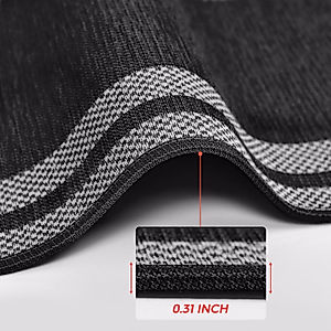 Artoid Mode Black Washable Non-Slip Kitchen Rugs Doormat, Absorbent Rubber Backing Halloween Kitchen Mats Front of Sink Kitchen Mats for Floor Home Decor 17x29 Inch