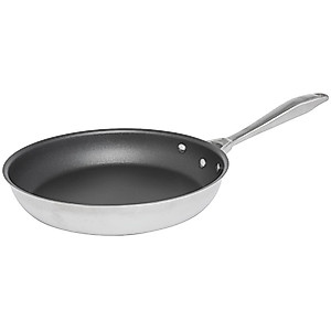 Vollrath 47757 18-Inch 18-8 Stainless Steel Saute Fry Pan with CeramiGuard II Nonstick Coating