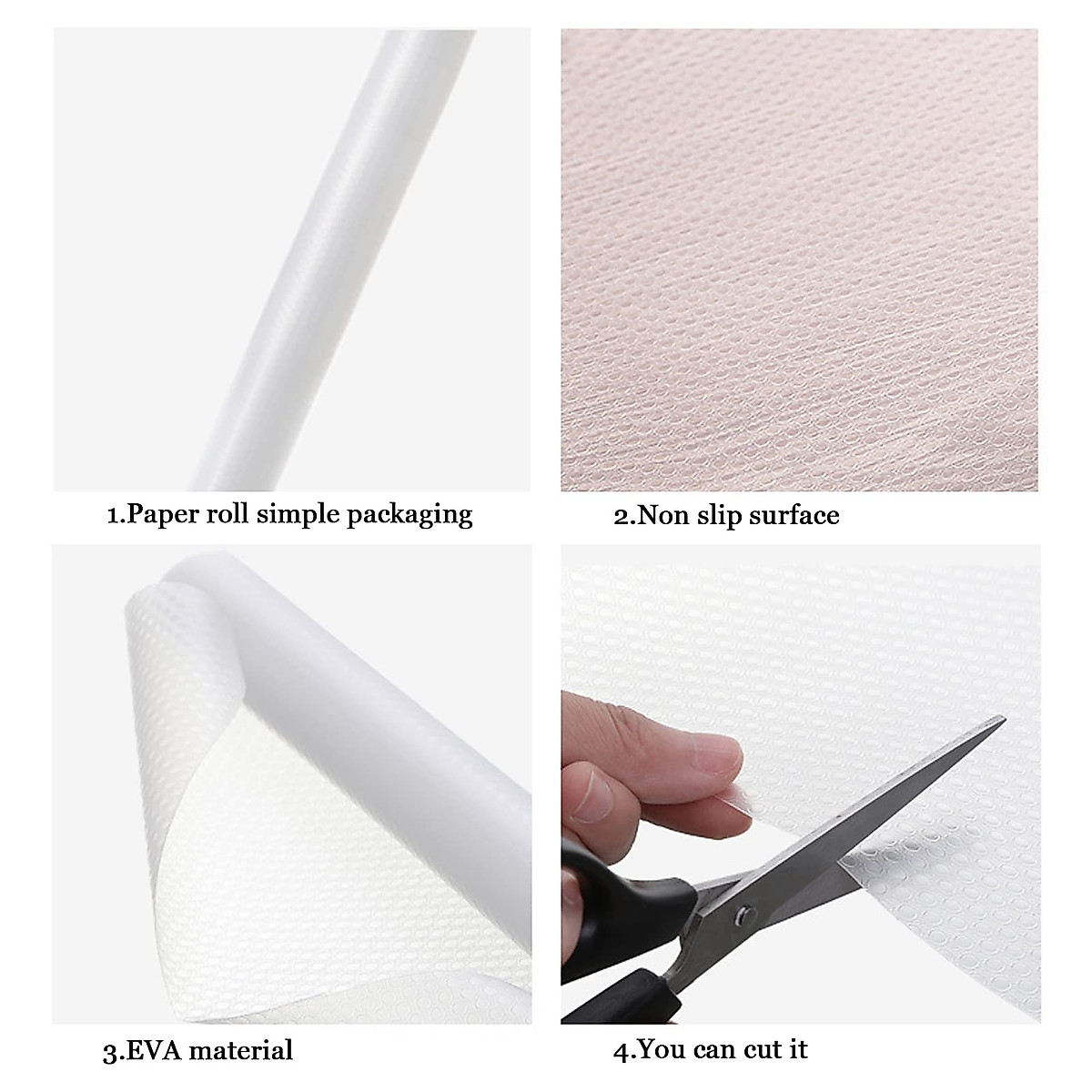 2 Pack Shelf Liner, BetterJonny Non-Adhesive EVA Refrigerator Mat Scalable Cupboard Liner Non Slip Waterproof Clear Kitchen Drawer Shelf Liner for Kitchen Shelf Pantry（17.7 x 59 inch，Clear）