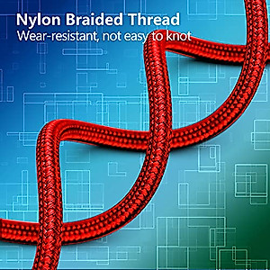 Replacement for Bose Headphone Cord, 2.5mm to 3.5mm Audio Cable for Bose 700 QC25 QC35 QC35 II OE2 AE2, JBL E45BT E55BT E65BTNC, AKG Nylon Braided Wire with Inline Mic & Volume Control (1.5m, Red)