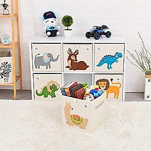 CLCROBD Foldable Animal Cube Storage Bins Fabric Toy Box/Chest/Organizer for Toddler/Kids Nursery, Playroom, 13 inch (Dino T-Rex)