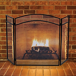 DOEWORKS Three Panel Basic Arch Fireplace Screens