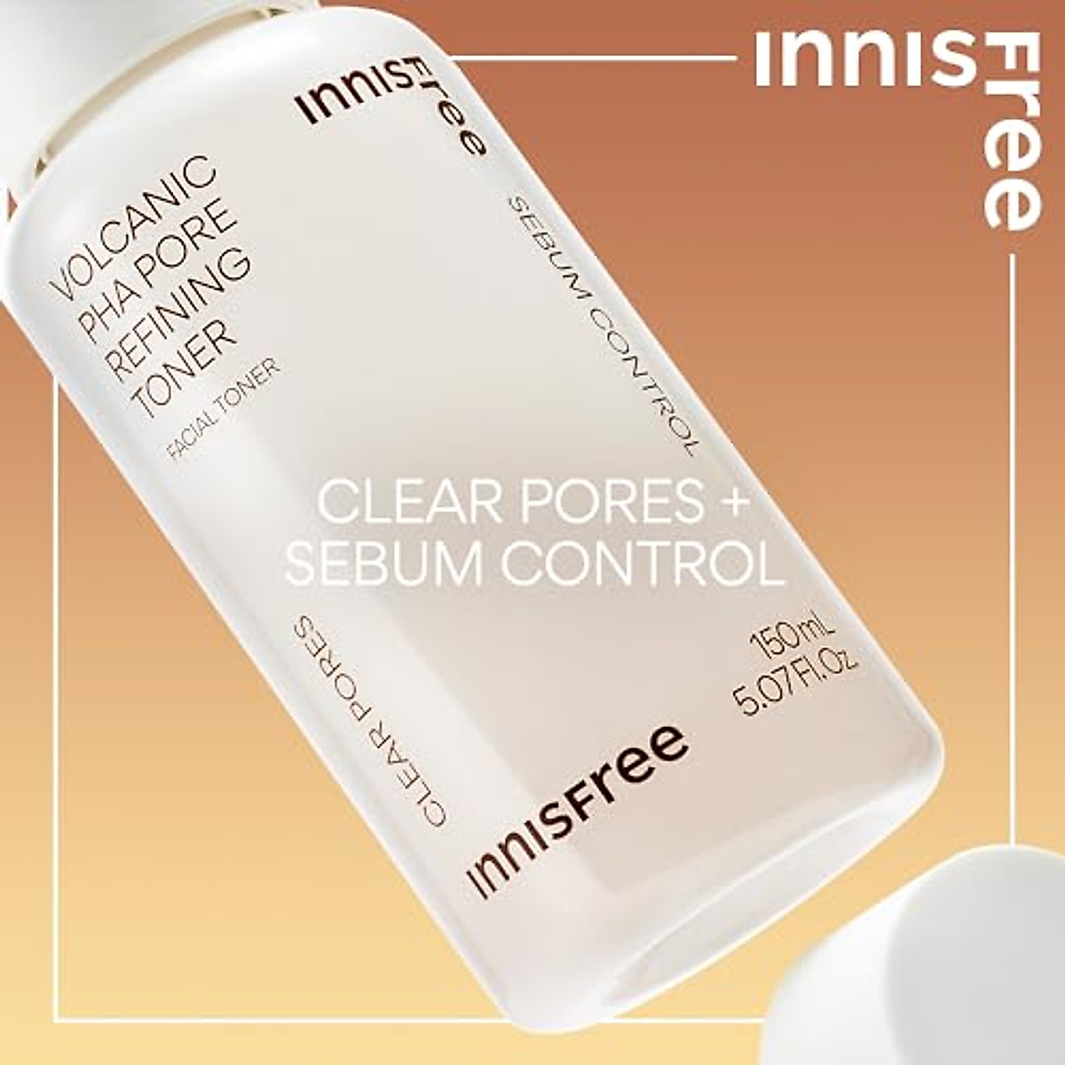 innisfree Volcanic PHA Pore Refining Toner with Salicylic Acid and AHA + PHA, Oil-Control Korean Toner