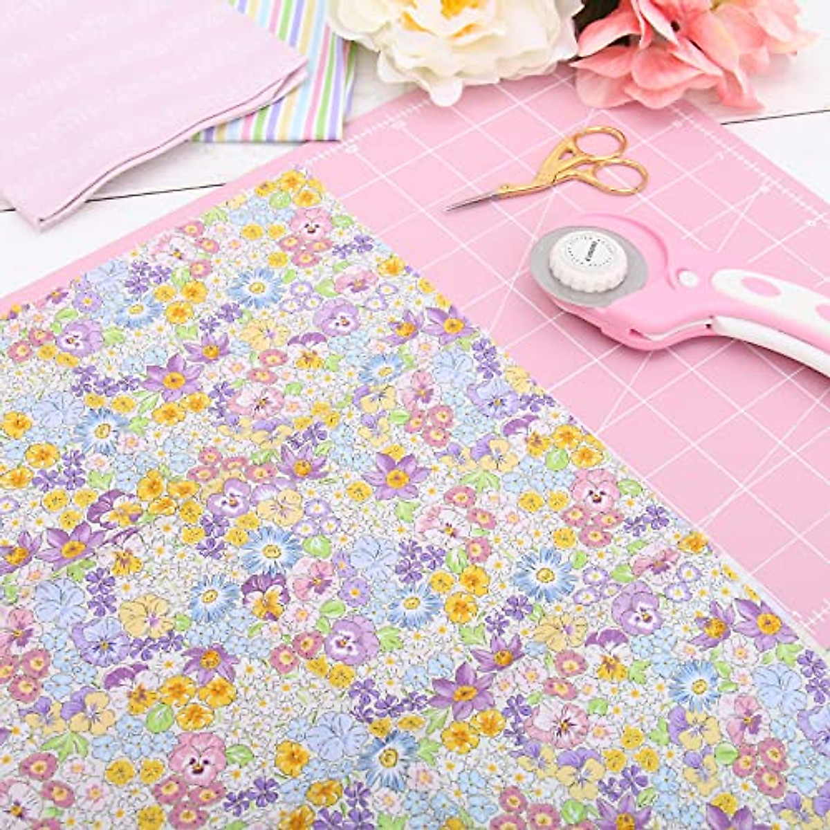 3 Yard Cut Threadart Premium Cotton Quilting Fabric - Blue Floral 4-44" Width - 100% Cotton - Quilting, Sewing, Crafts