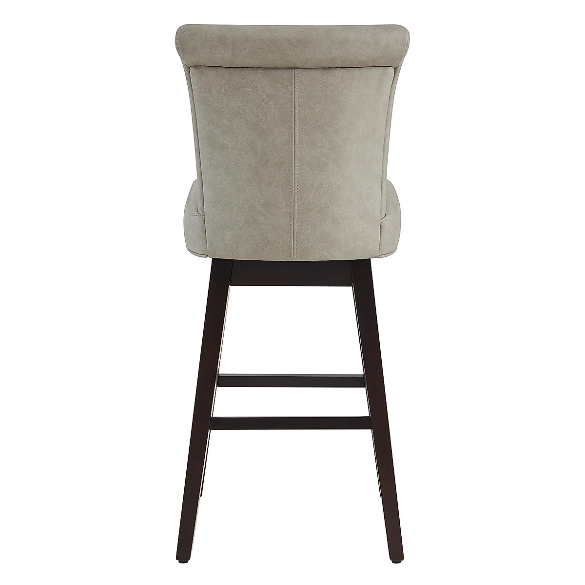 CHITA 30 Inch Counter Height Swivel Bar Stools Set of 2, FSC Certified Modern Upholstered Faux Leather Swivel Barstool Chairs with Back, Stone Grey