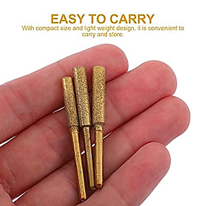 TEHAUX Chain Sharpener 30 Pieces Diamond Sharpening Wheel Diamond Sharpening Wheel Burr Grinding File for Metal Polishing Chainsaw, Wood, Steel, 4 mm 4. 8 mm 5. 5mm (Gold)