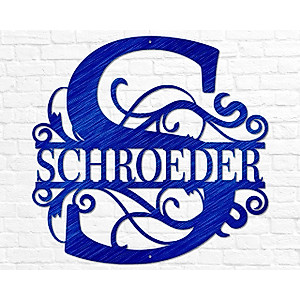 Custom Metal Signs | Metal Name Sign | Metal Wall Art | Split Letter Monogram Wall Decor | Metal Wall Art Last Name Sign | Family Name Sign | Personalized Wedding Gift | Metal Art | Outdoor Metal Sign