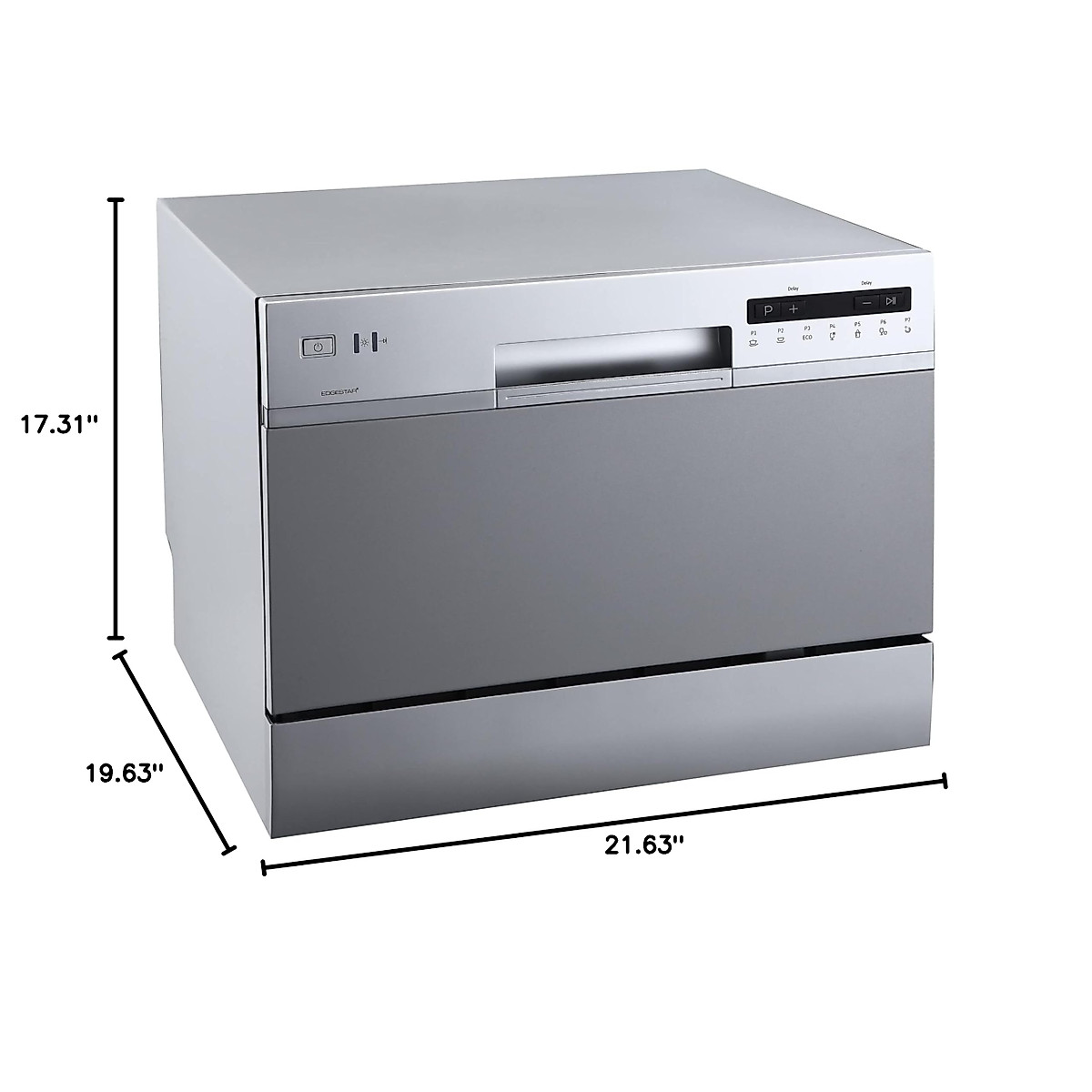 EdgeStar DWP62SV 6 Place Setting Portable Countertop Dishwasher - Silver