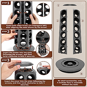 K Cup Holder Carousel-Coffee Pod Holder Organizer Compatible with 36 K-Cups Pods, for Home Kitchen Office Countertop or Coffee Station, Spins 360-Degrees, Detachable, Matte Gray