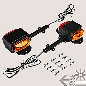 TRUE MODS 2pc 7" Amber + Red LED Trailer Fender Light Set [DOT Approved] [SAE P2] [IP67 Waterproof] Trailer Clearance Marker Lights for Boat Utility Trailer Hauler Car
