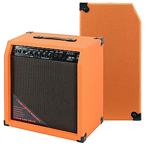 EMB GA120 600W 12" Electric Guitar Amplifier Speaker Portable Powerful Studio and Stage Cabinet PreAMP – with Built in Headphone Jack and 2 Inputs and SD USB AUX Bluetooth (Yellow)