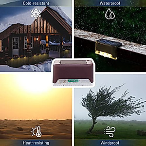 CHOWERFLY Solar Deck Lights 4 Pack Outdoor Waterproof Led Patio Fence Step Stairs Decorate Illumination Garden Dackyard Landscape Terrace Armrest (Warm White)