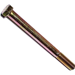 Hard-to-Find Fastener 014973253295 Grade 8 Fine Hex Cap Screws, 7/16-20 x 5, Piece-10, Yellow