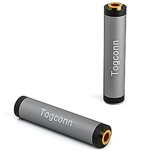 Togconn 3.5mm AUX Female to Female Gold Plated Adapter (2 Pack),1/8" Stereo Jack to 1/8" Stereo Jack,Stereo Audio Aux Cord Connector 3.5mm AUX Extension Adapter for Headphones, Car Stereo and More