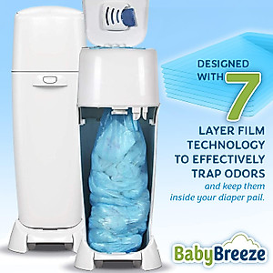 Diaper Pail Refill Bags Compatible with Playtex Diaper Genie- 1960 Count (7 Sets of 1 Pack) – by BabyBreeze