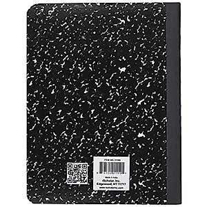iScholar Composition Book, 100 Sheets, 5 x 5 Graph Ruled, 9.75 x 7.5-Inches, Black Marble Cover (11100)