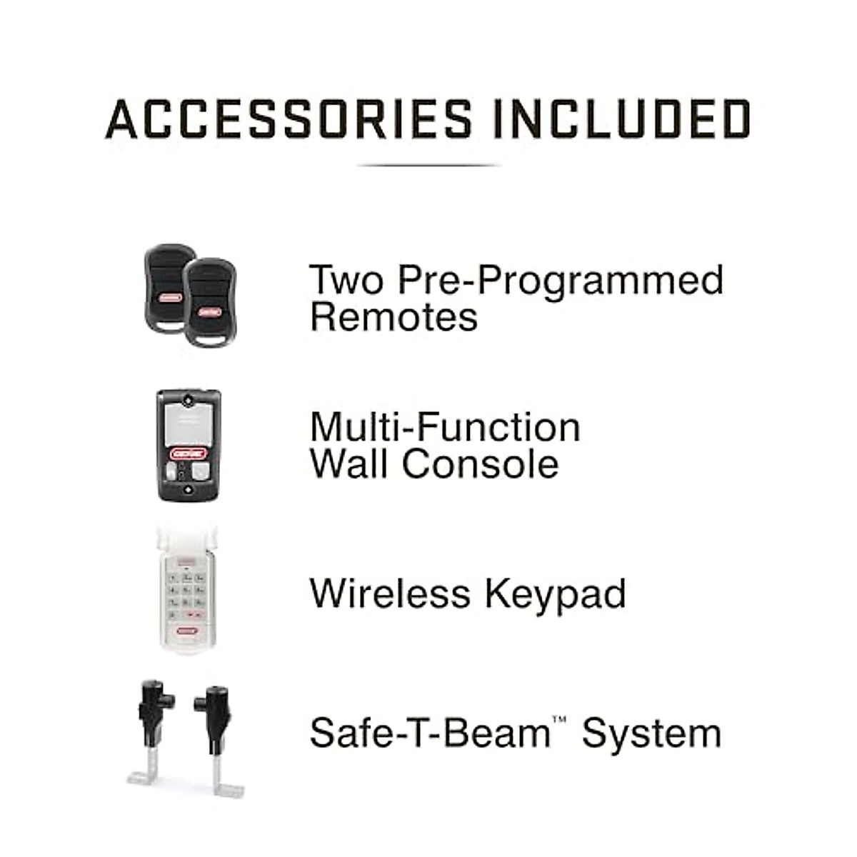 Genie SilentMax 1000 Garage Door Opener - Ultra-Quiet Belt Drive - Includes two 3-Button Pre-Programmed Remotes, Wall Console, Wireless Keypad, Safe T-Beams - Model 3042-TKH, 140V DC Motor