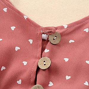 Tepuce 2T Girls Clothes Summer Baby Strap Sleeveless One Piece Halter Romper Casual Jumpsuit, Pink Heart 2-3T/100cm