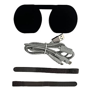 VR Lens Cover Protector+Charging Cable for PS VR2,Dust Proof Cover Protective Lens Caps for Headset,2 in1 Type-C Charging Cord for Touch Controller