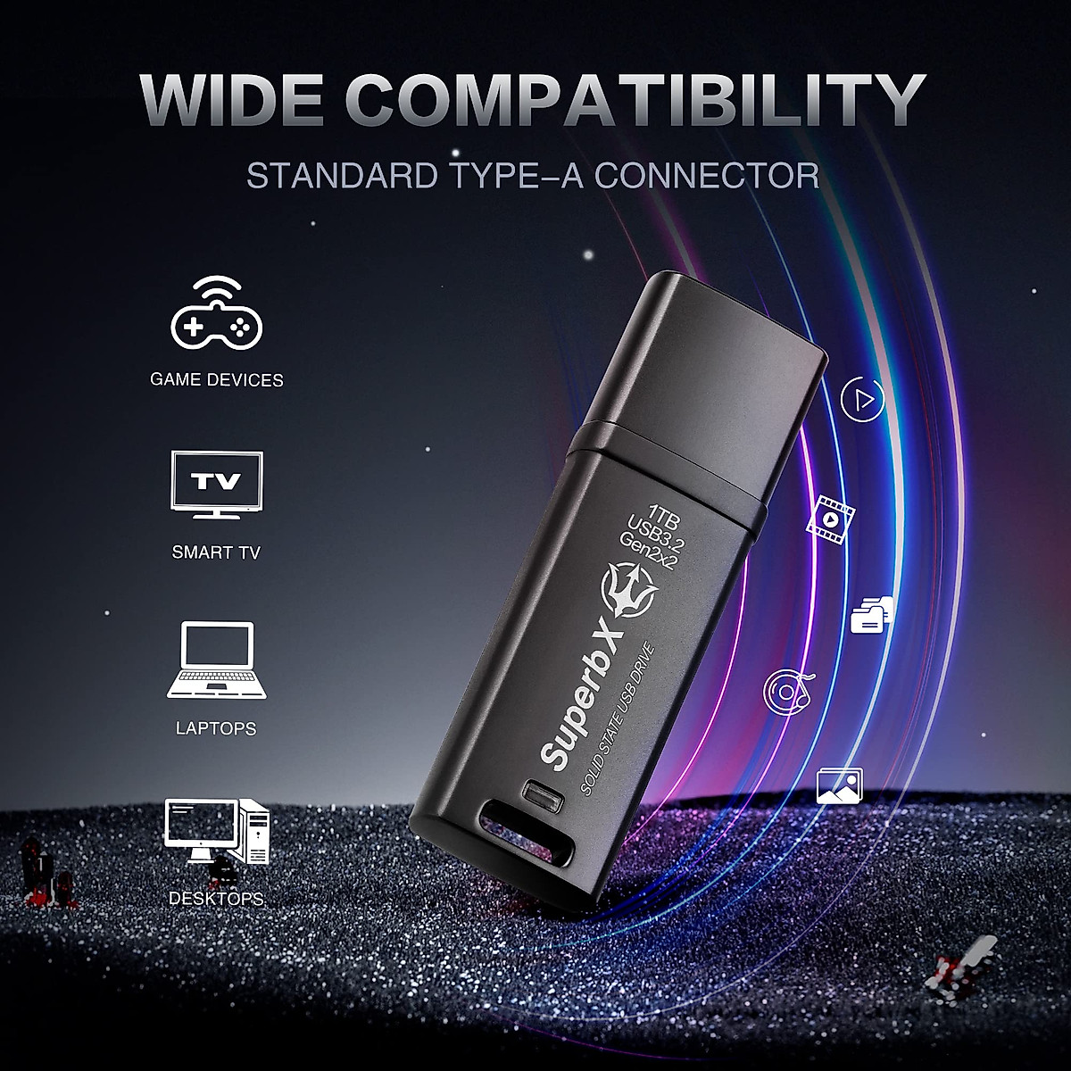 TRIDENITE Portable SSD 1TB Solid State USB Drive, USB 3.2 Gen2x2 SuperSpeed+, UASP Compatible, SuperbX Metal Body Protection. Ultra Speeds up to 1000MB/s Read, 800MB/s Write