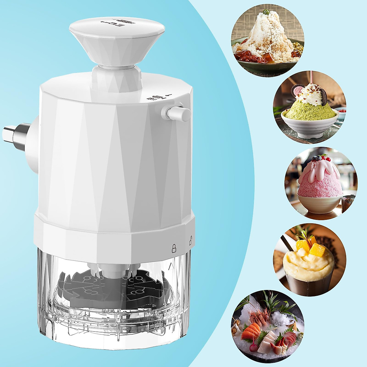 GVODE Shaved Ice Attachment for KitchenAid Stand Mixer, Snow Cone Shaved Ice Machine with Coarse and Fine Blades,8 Ice Cube Molds,Kitchen Aid Accessories and Attachments