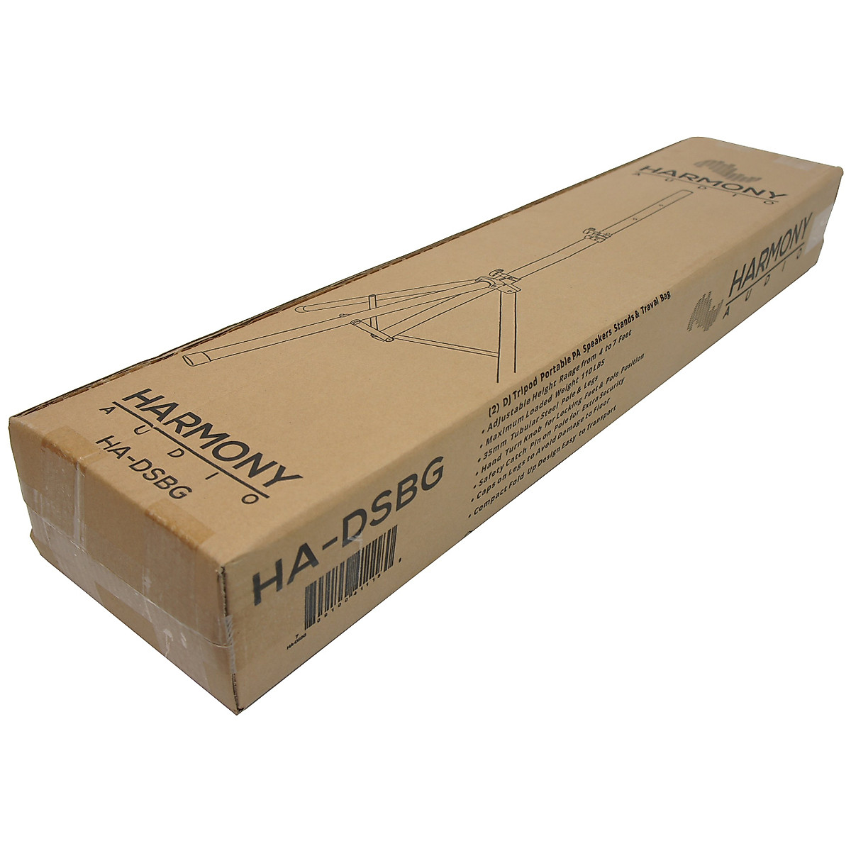 Harmony Audio HA-DSBG Pro Audio DJ (2) Portable Tripod Speaker Stand Pair & Transport Bag