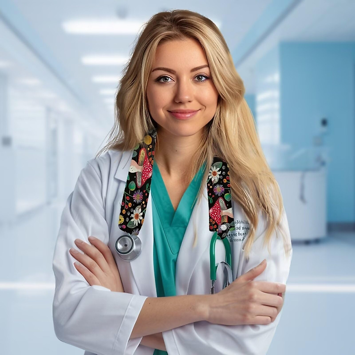 Uorisanigo 2 Pack Stethoscope Covers for Nurses Mushroom Floral Nurse Doctor Stethoscope Sleeve with Button Gifts for Women Universal for Most Standard Stethoscope Cover