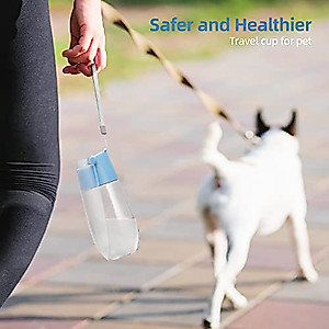 Velmata Portable Dog Water Bottle for Walking 20 oz Dog Water Bowl Dispenser Leak-Proof Pet Water Bottle Dog Travel Water Bottle Large Capacity Dog Accessories for Puppy Small Medium Large Dogs (Blue)
