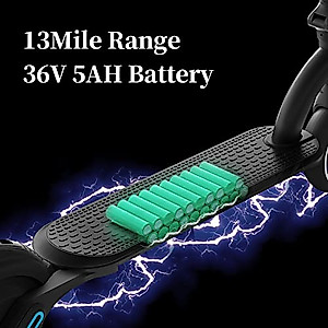 VOBETSCOOTER, Top Speed 13MPH,13Mile,250W Motor,6.5Inch Honeycomb Solid Tires,Foldable,Lightweight Electric Scooter,Suitable for Teens,13 +,Load 190 LBS