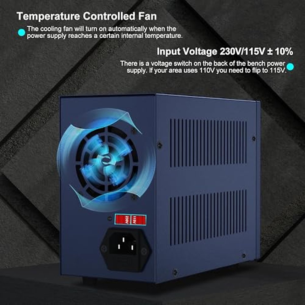 1PCS Adjustable DC Power Supply with 4-Digit LED Display; 5V/3.6A USB/Tape-C Fast Charging with 3-Group Memory for Encoder(EPS3205)