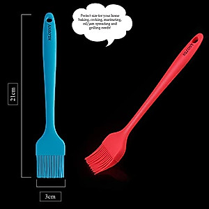 SILCONY 8.4" Silicone Pastry Basting Brushes Heat Resistant BPA Free for BBQ Grill Barbecue & Kitchen Baking Cooking Marinating Spreading Oil Brushes Soft Bristles Long Handle (4, 4Pcs 8.4 Inches)