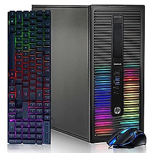 HP RGB Gaming PC Desktop Computer - Intel Quad I7-4770 up to 3.9GHz, GeForce GTX 1660 Super 6G, 32GB Memory, 1TB SSD, RGB Keyboard & Mouse, WiFi & Bluetooth 5.0, Win 10 Pro (Renewed)