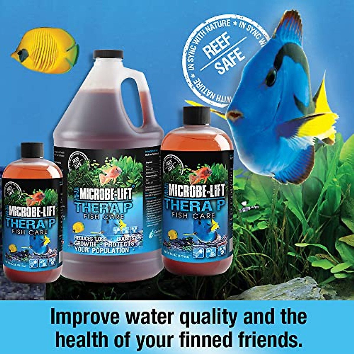 Microbe-Lift THERAPH16 TheraP Fish Care Treatment for Freshwater and Saltwater Home Aquariums and Tanks, 16 Ounces