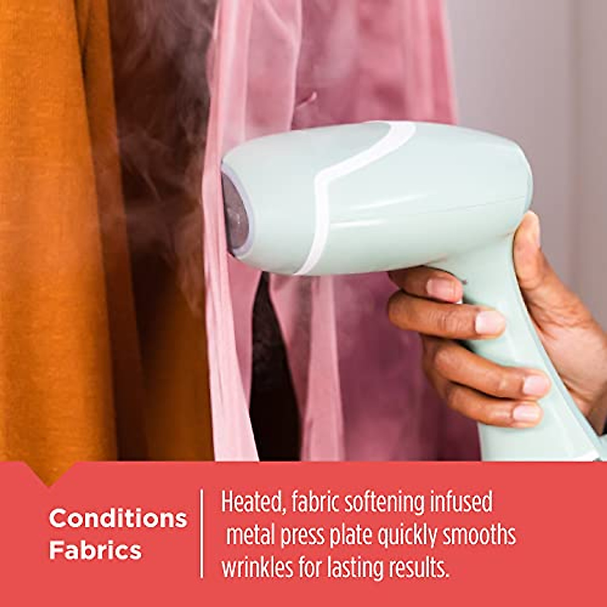 BLACK+DECKER Advanced Handheld Steamer & Press Plate – Powerful and Quick Steam Solution, HGS250P, Mint