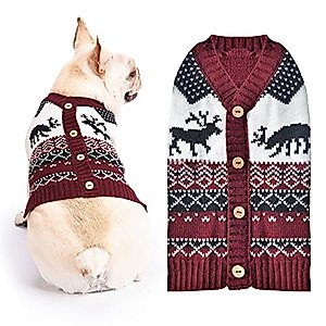 BAEJMJK Dog Christmas Sweater Xmas Pet Dog Turtleneck Clothes for Small Medium Large Dogs Soft Warm Puppy Cat Knit Jumper Dog Outfits Dog Pullover for Fall Winter Red Elk（A,2X-Large）