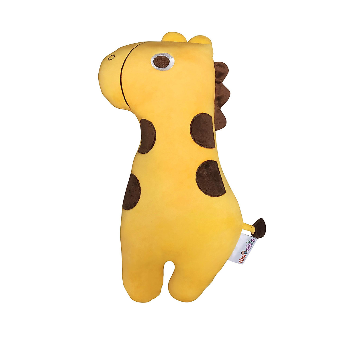 Attelia Kids Car Seat Belt Pillow for Kids, Neck Support Pillow Adjustable Seat Strap Shoulder Pads Road Trip Pillow Seatbelt Buddy (Yellow Giraffe L)