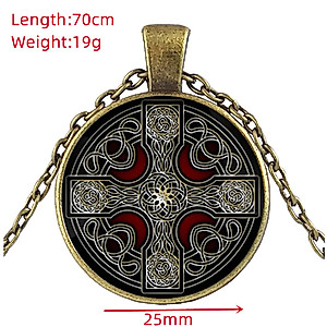 NEPOMI Irish Celtic Knot Pendant Necklace for Men Women, Trinity Knot Good Luck Cross Necklace Mens Womens Religious Necklace Jewelry Gift Alloy Link Chain Talisman Necklace 27'' Chain(Send Gift Box)