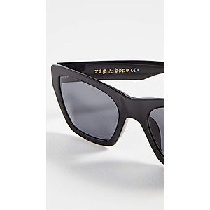 rag & bone Women's RNB 1046GS Sunglasses, Black, One Size