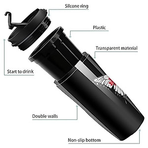 Canada Flag Butterfly Travel Coffee Mug Reusable Coffee Cup Tumbler with Lid for Outdoor 350ml