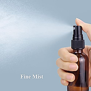 Wedama Spray Bottle, 2oz Fine Mist Glass Spray Bottle, Little Refillable Liquid Containers for Watering Flowers Cleaning(16 Pack, Amber)