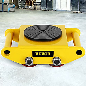 VEVOR Industrial Machinery Mover, 6T/13200lbs Machinery Moving Skate with 360°Rotation Cap and 4 Rollers & PU Wheels, Heavy Duty Dolly Skates for Moving Equipment